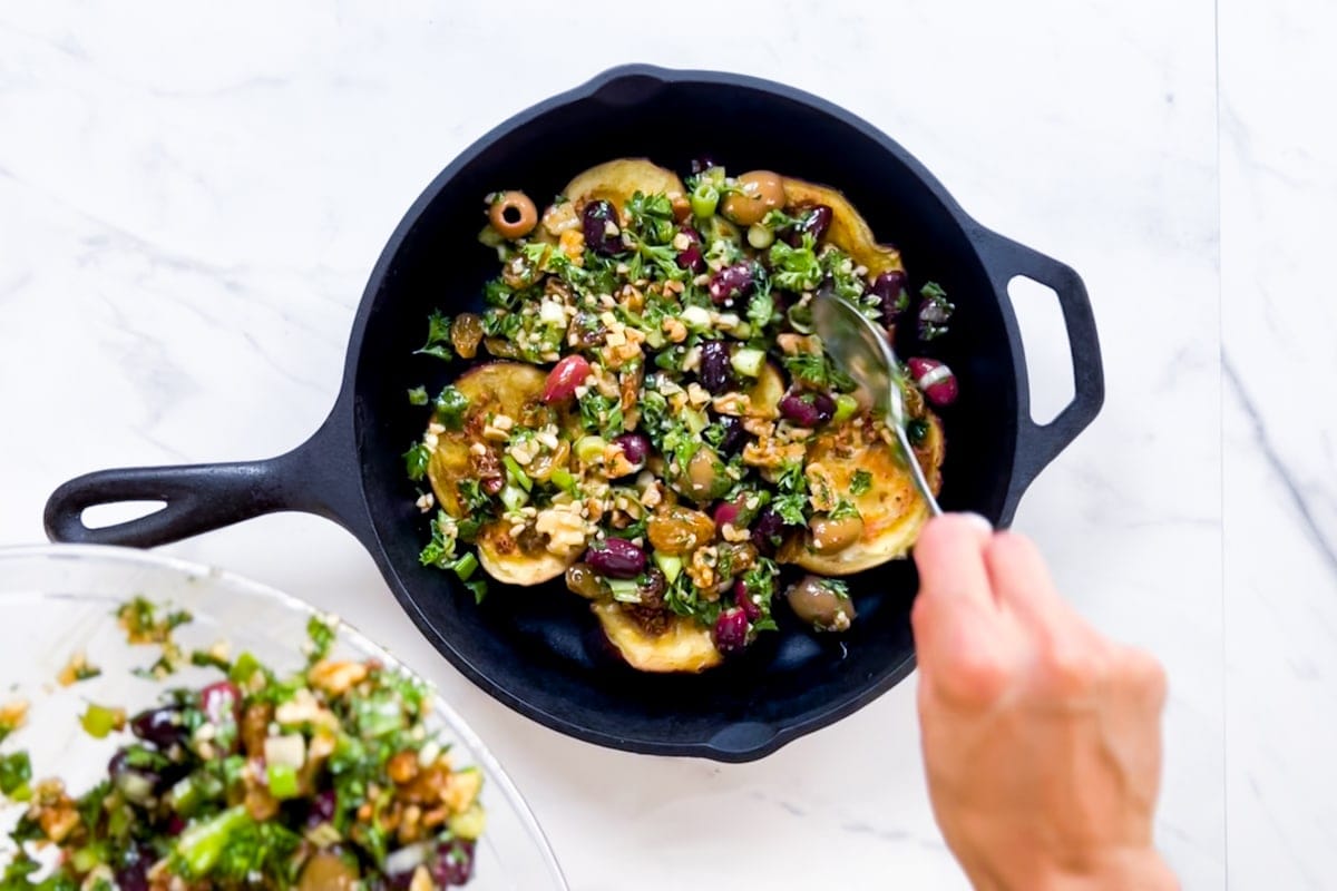 Warm Mediterranean Marinated Olives with Lemon and Herbs - Entirely Emmy