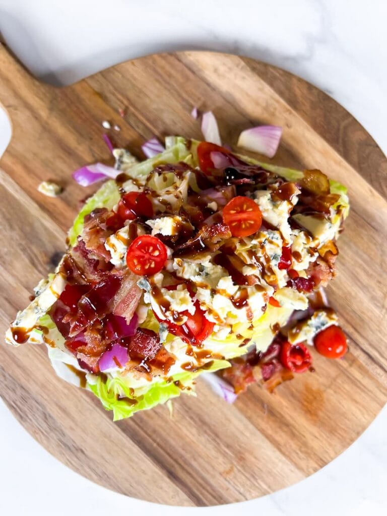 Classic Bacon Blue Cheese Wedge Salad Recipe - Entirely Emmy