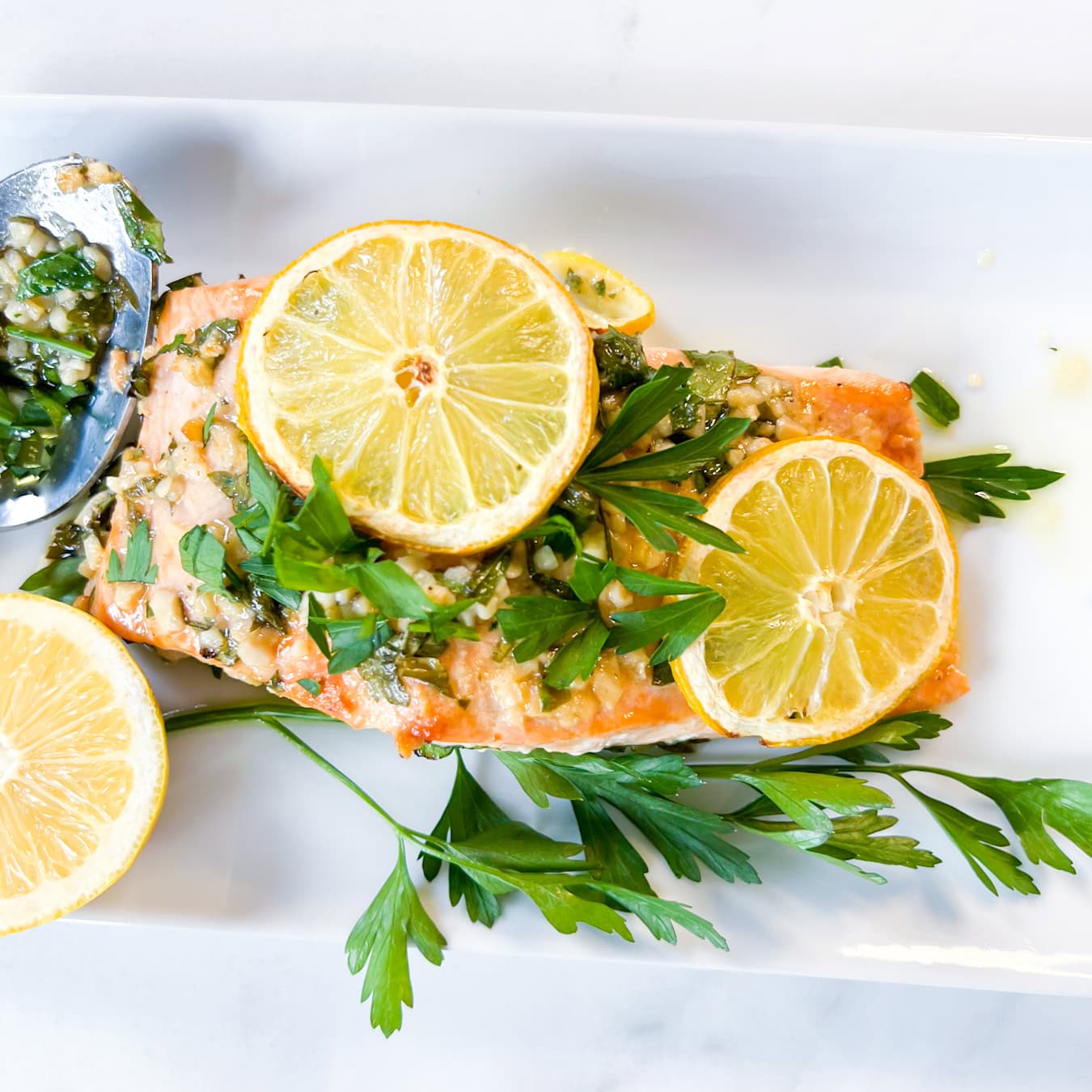 Baked Lemon Parsley Salmon - Entirely Emmy