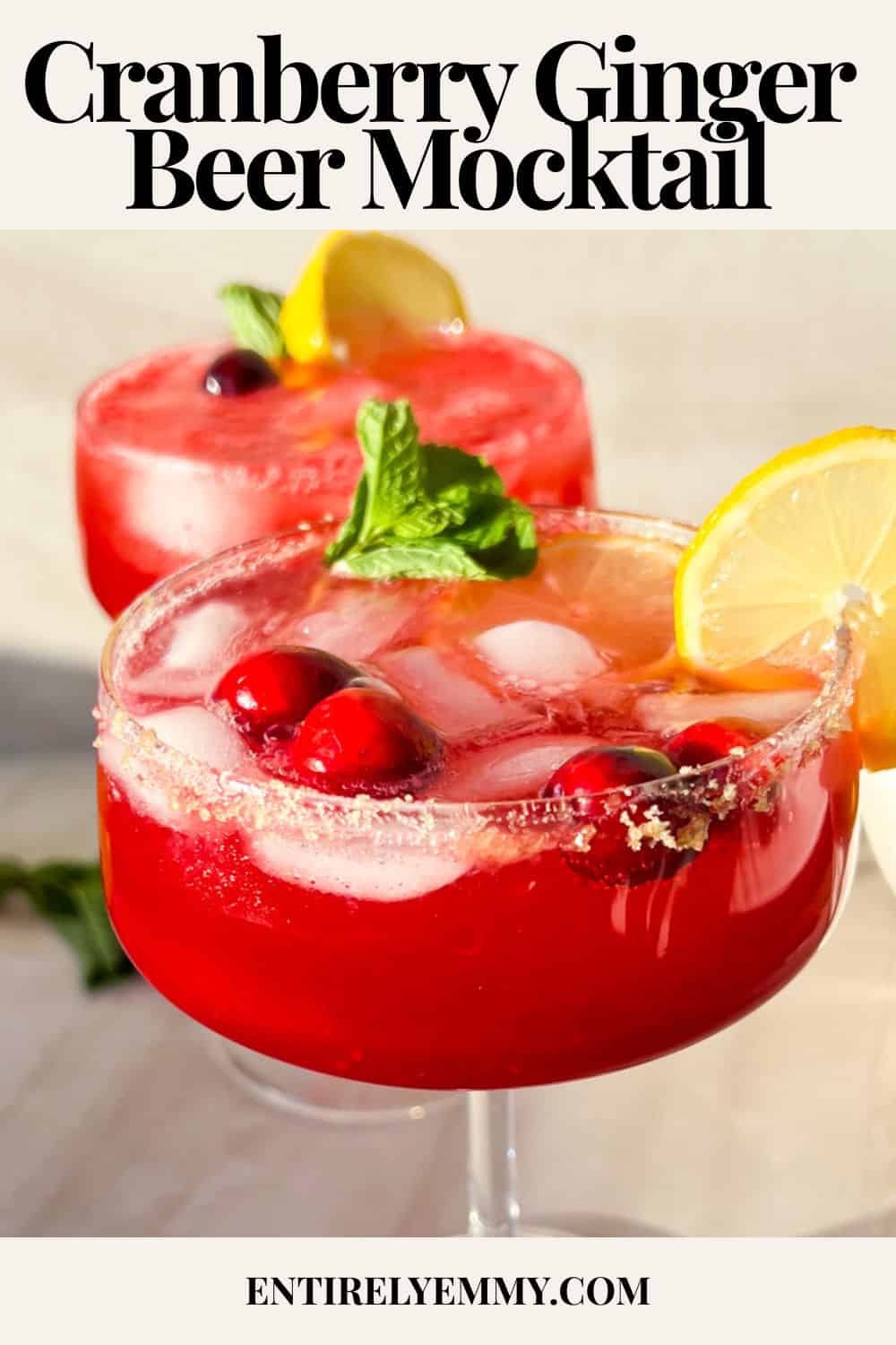 Cranberry Ginger Beer Mocktail - Entirely Emmy