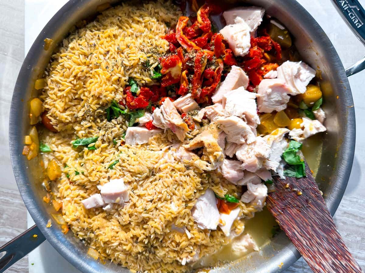 Creamy Lemon Chicken Orzo Pasta Bake - Entirely Emmy